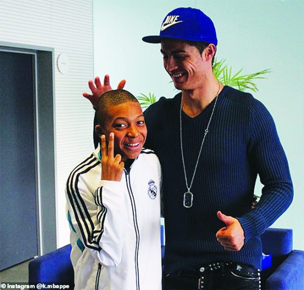 Ronaldo wishes Mbappe luck as he posts throwback picture with French ...